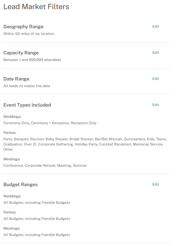 Step 4: Customize Lead Filters – Eventective