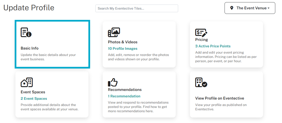 Step 1: Update Your Profile – Eventective